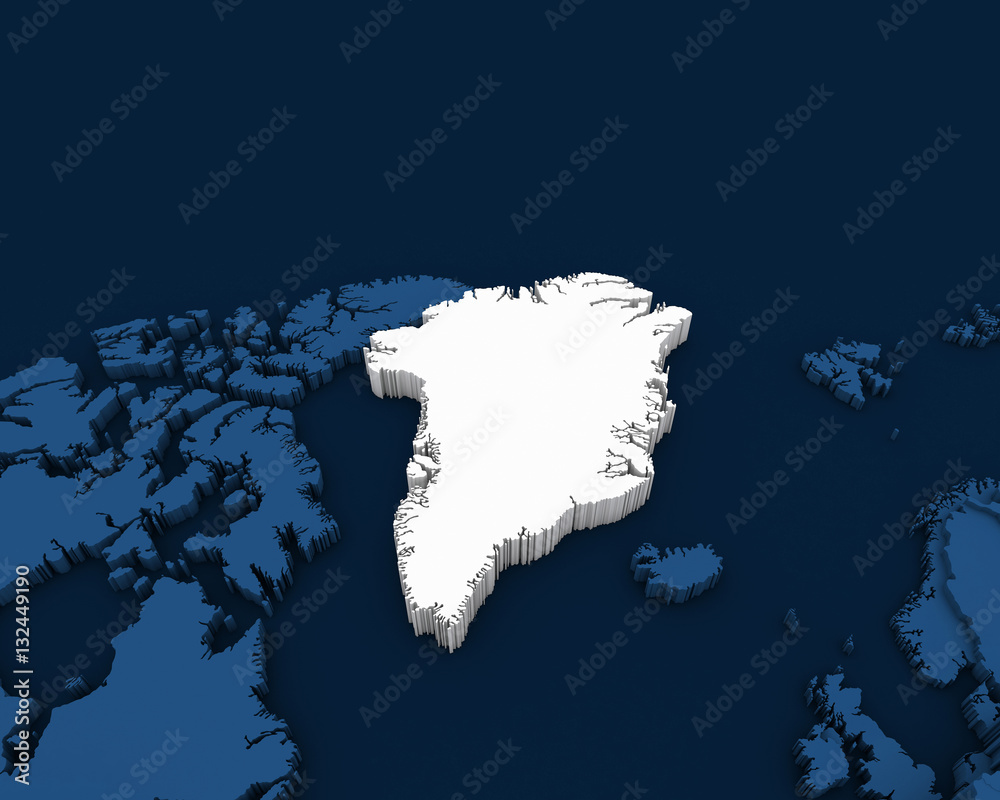 greenland map 3D illustration Stock Photo | Adobe Stock