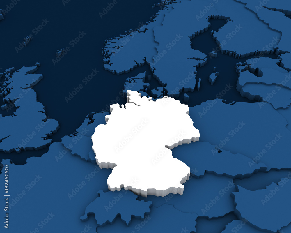 germany map 3D illustration Stock-Foto | Adobe Stock