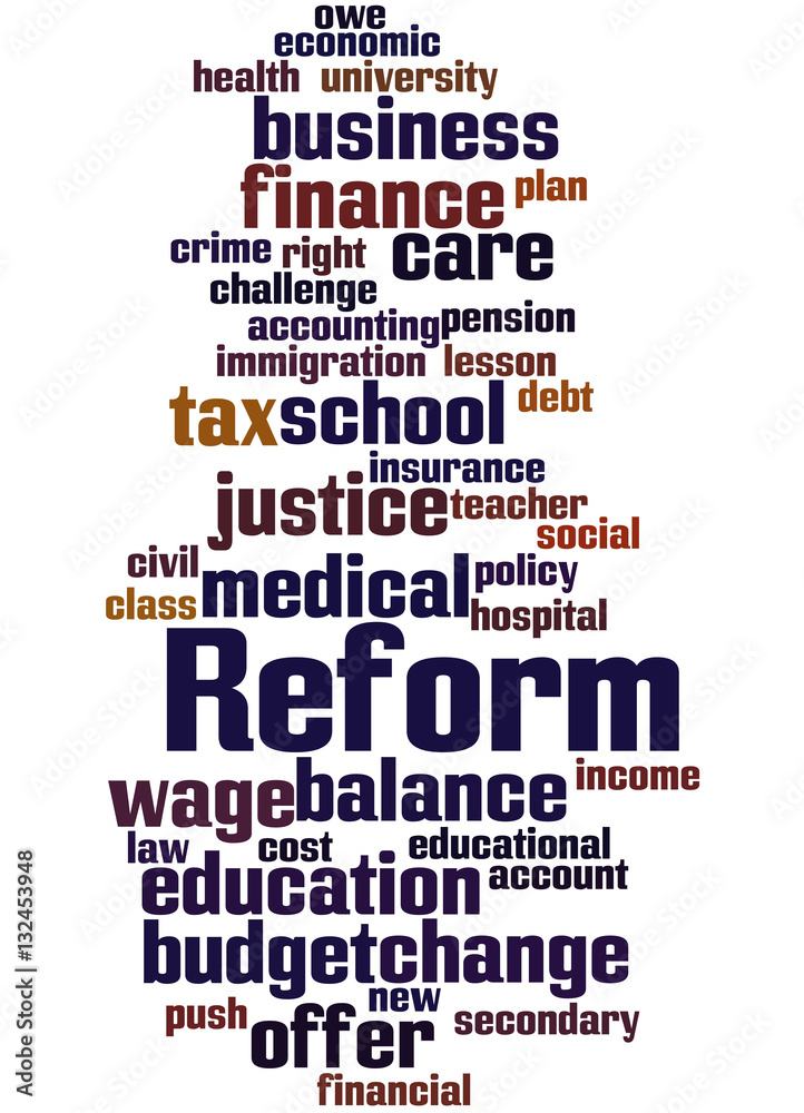 Reform, word cloud concept 2 Stock Illustration | Adobe Stock