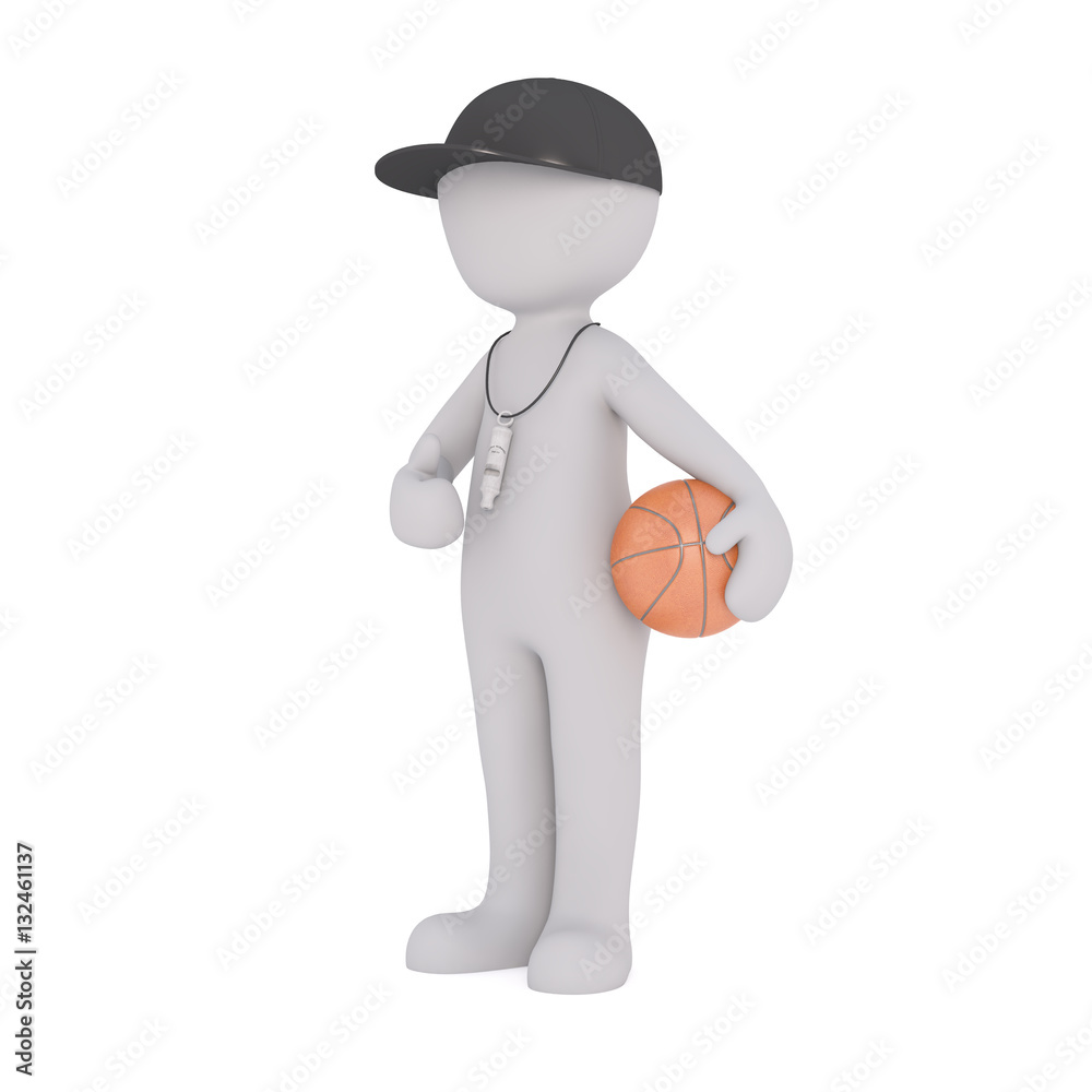 Cartoon Basketball Coach