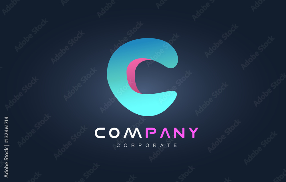Blue purple letter C logo icon design Stock Vector | Adobe Stock