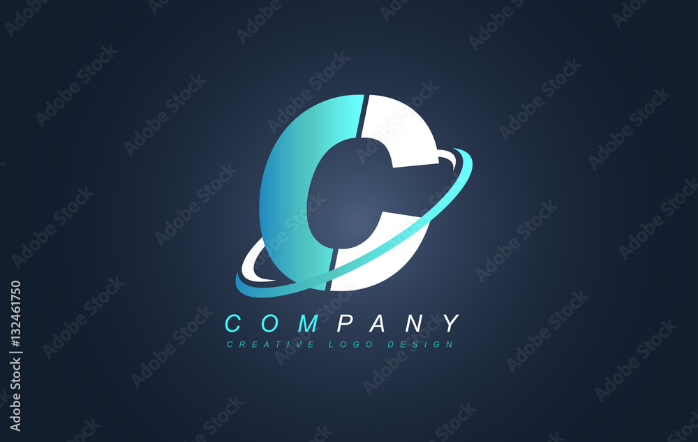 Letter c blue white logo icon design Stock Vector | Adobe Stock