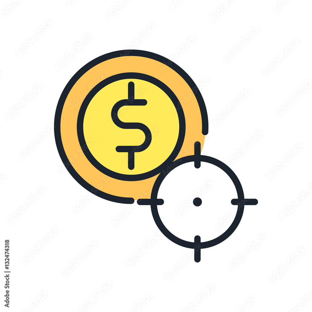 profit target icon color Stock Vector | Adobe Stock
