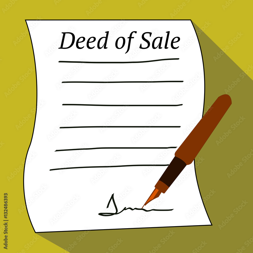 Signing Deed of Sale Stock Illustration | Adobe Stock