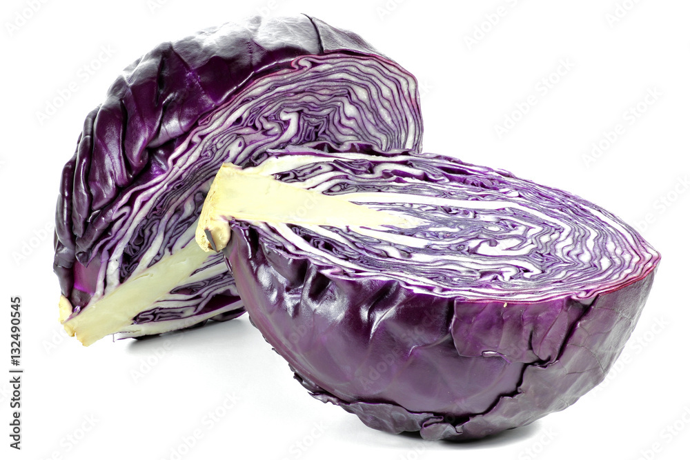 Rotkohl aus biologischem Anbau isoliert auf weißem Hintergrund Stock ...