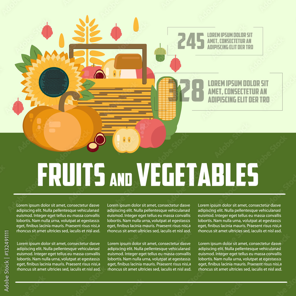 Fruits and vegetables template. Harvest letterhead template. Harvest ...