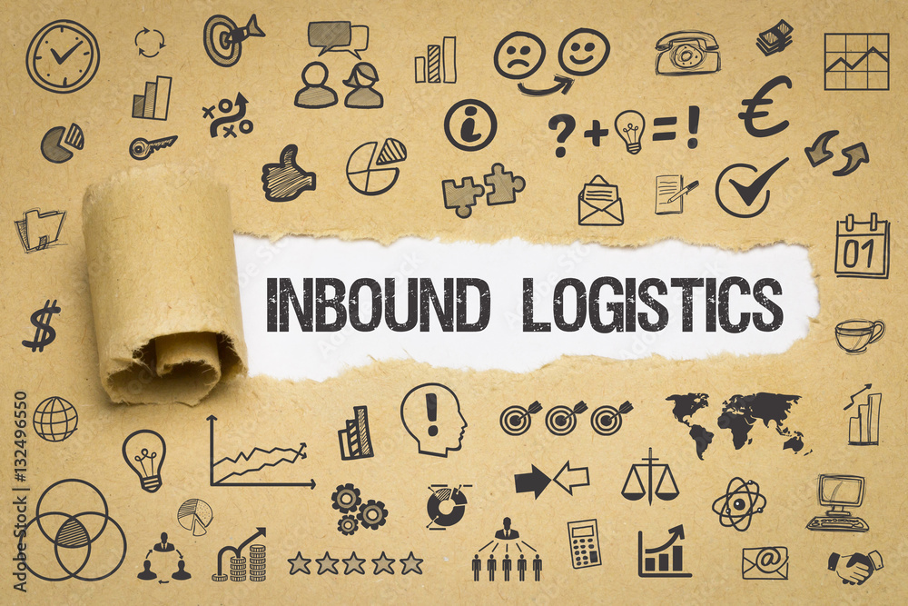 Foto de Inbound Logistics / Papier mit Symbole do Stock | Adobe Stock