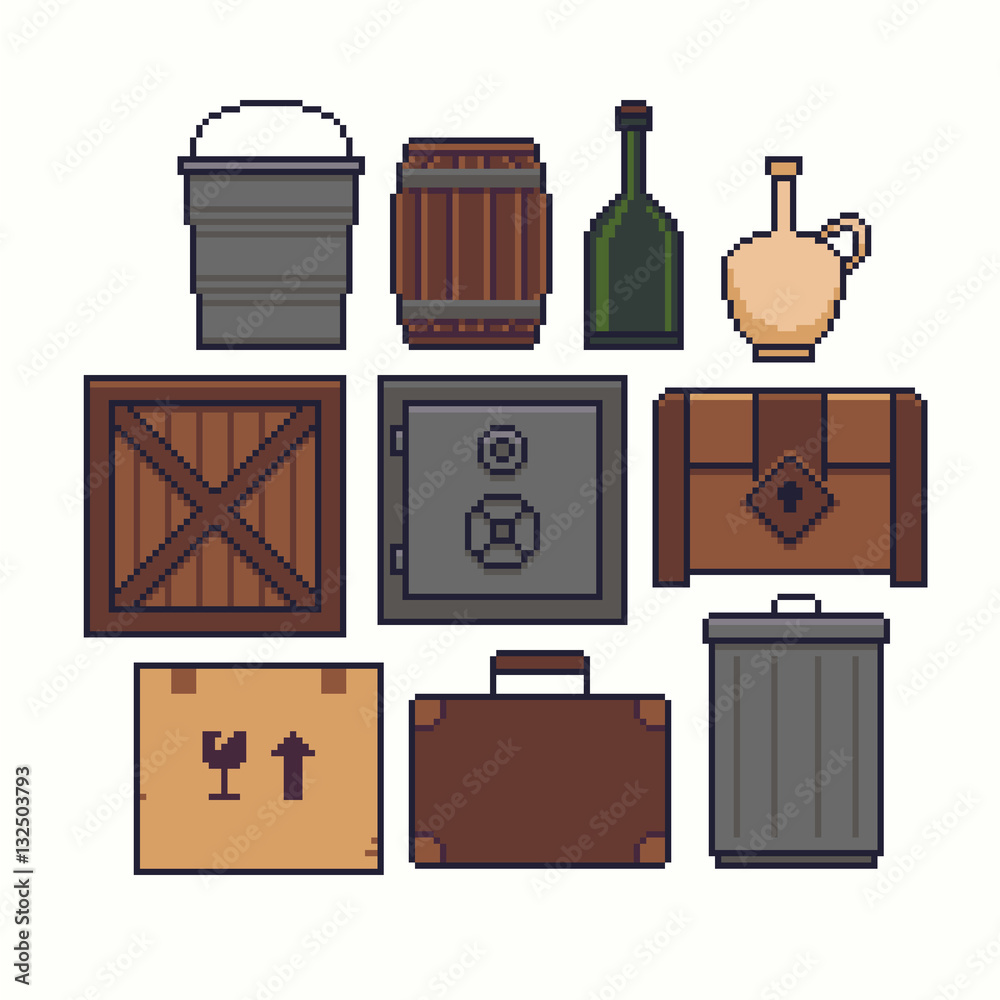 Pixel Art Wooden Barrel by GameSmashDash on Newgrounds