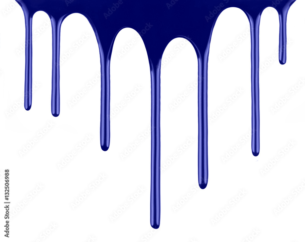 blue paint dripping isolated over white background Stock Photo | Adobe ...