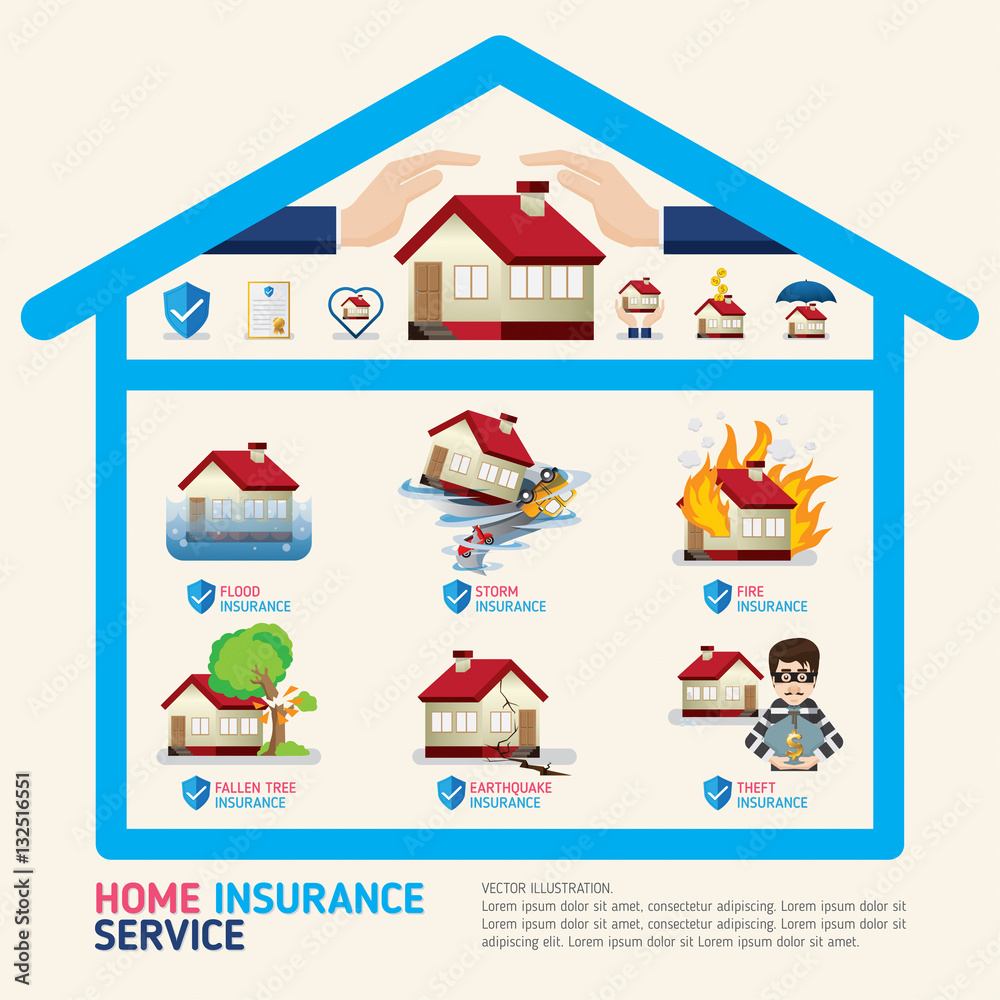 Home insurance business service icons template. Can be used for ...