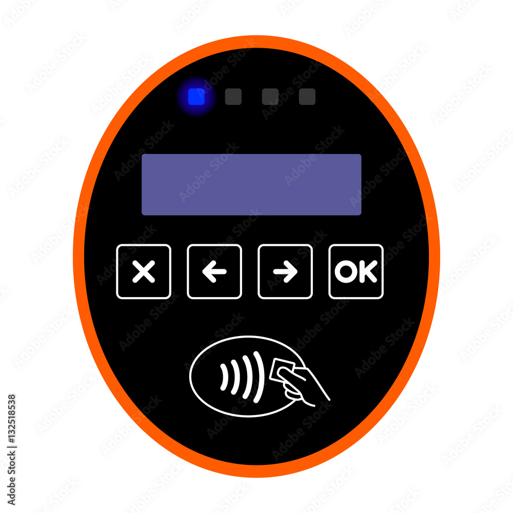 Orange ticket European bus, tram, train or trolleybus validator ...