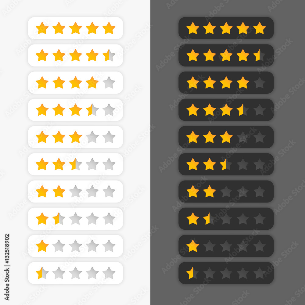 set of star rating symbols Stock Vector | Adobe Stock