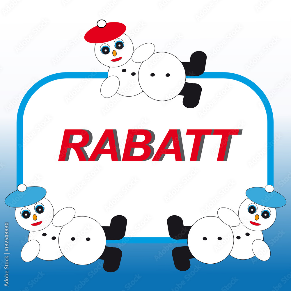 Signs rabatt on blue-white background Stock-Vektorgrafik | Adobe Stock