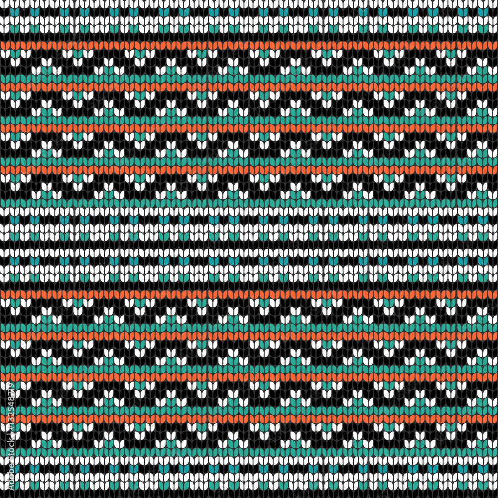 Geometric knitting seamless pattern Stock-Vektorgrafik | Adobe Stock