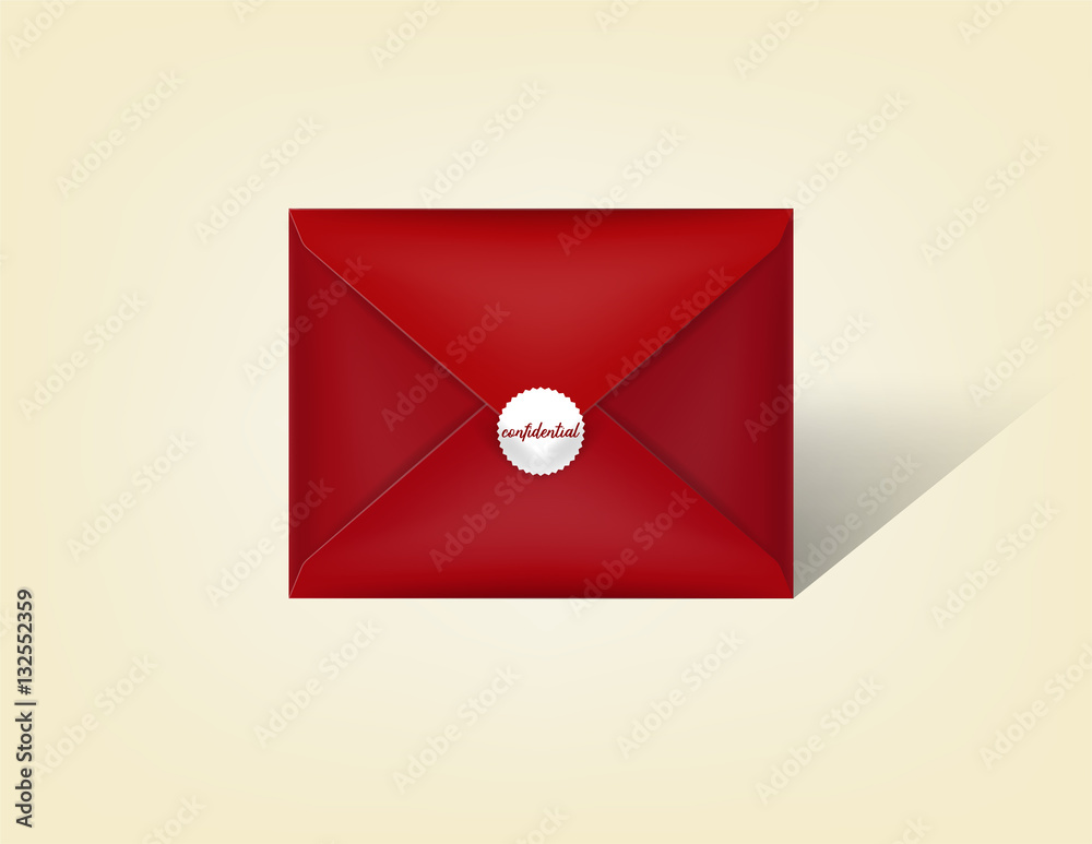 beautiful realistic illustration vector envelope, red envelope isolated ...