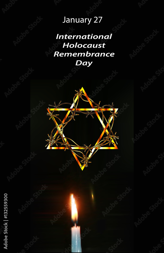 International Holocaust Remembrance Day. 27 January. Hebrew. Vector ...