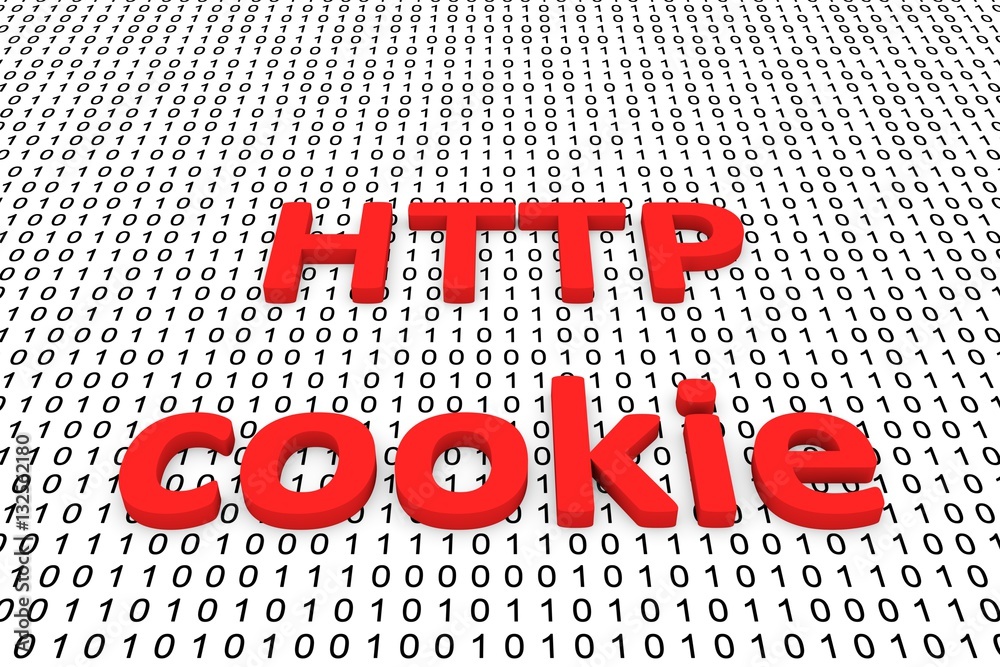 http cookie in the form of binary code, 3D illustration Stock ...