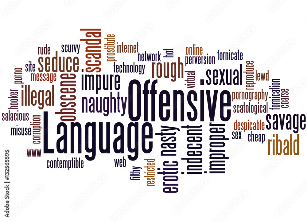 Offensive Language, word cloud concept 2 Stock Illustration | Adobe Stock
