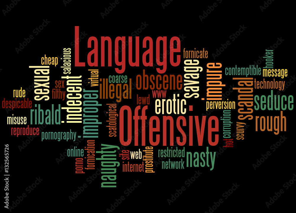 Offensive Language, word cloud concept 4 Stock Illustration | Adobe Stock
