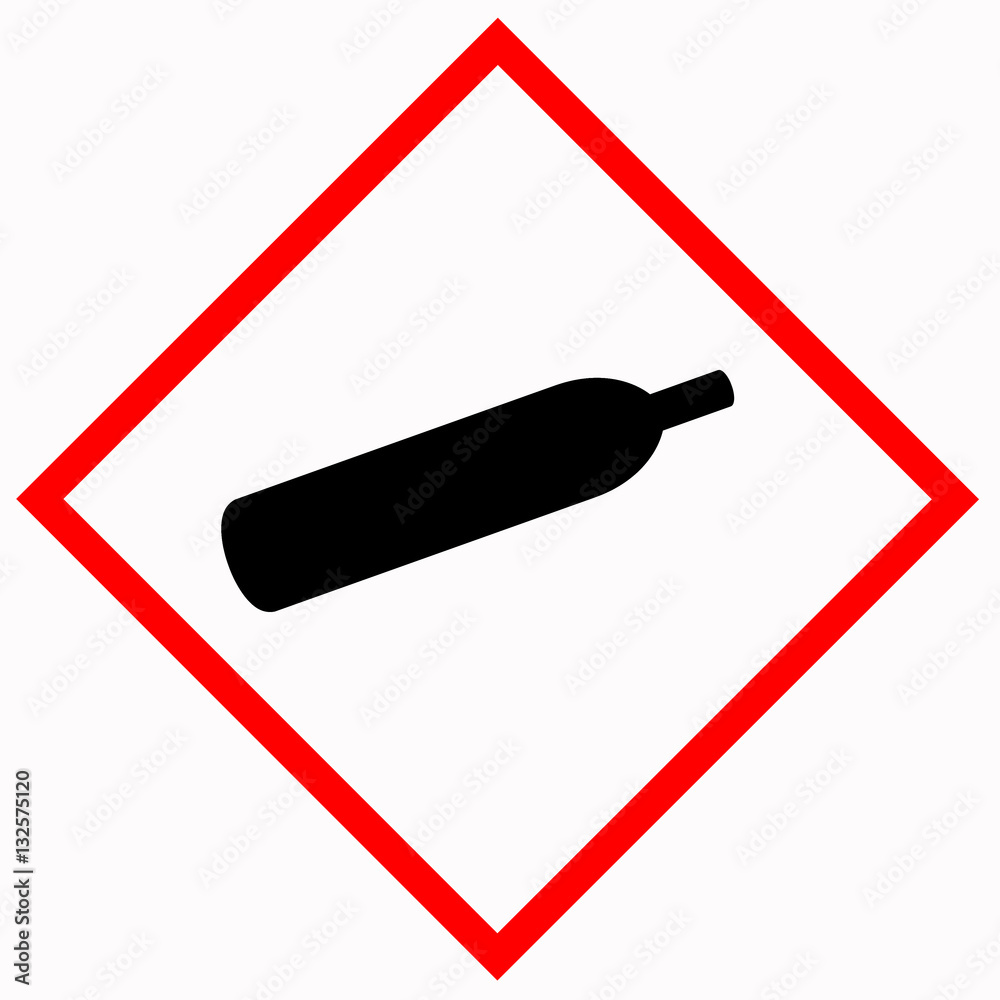 Warnschild GHS04 Gefahr - Komprimierte Gase Stock-Illustration | Adobe ...