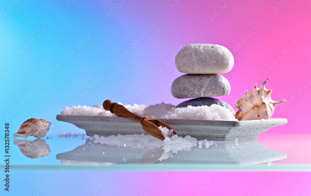 Sea salt on a glass table Stock Photo | Adobe Stock