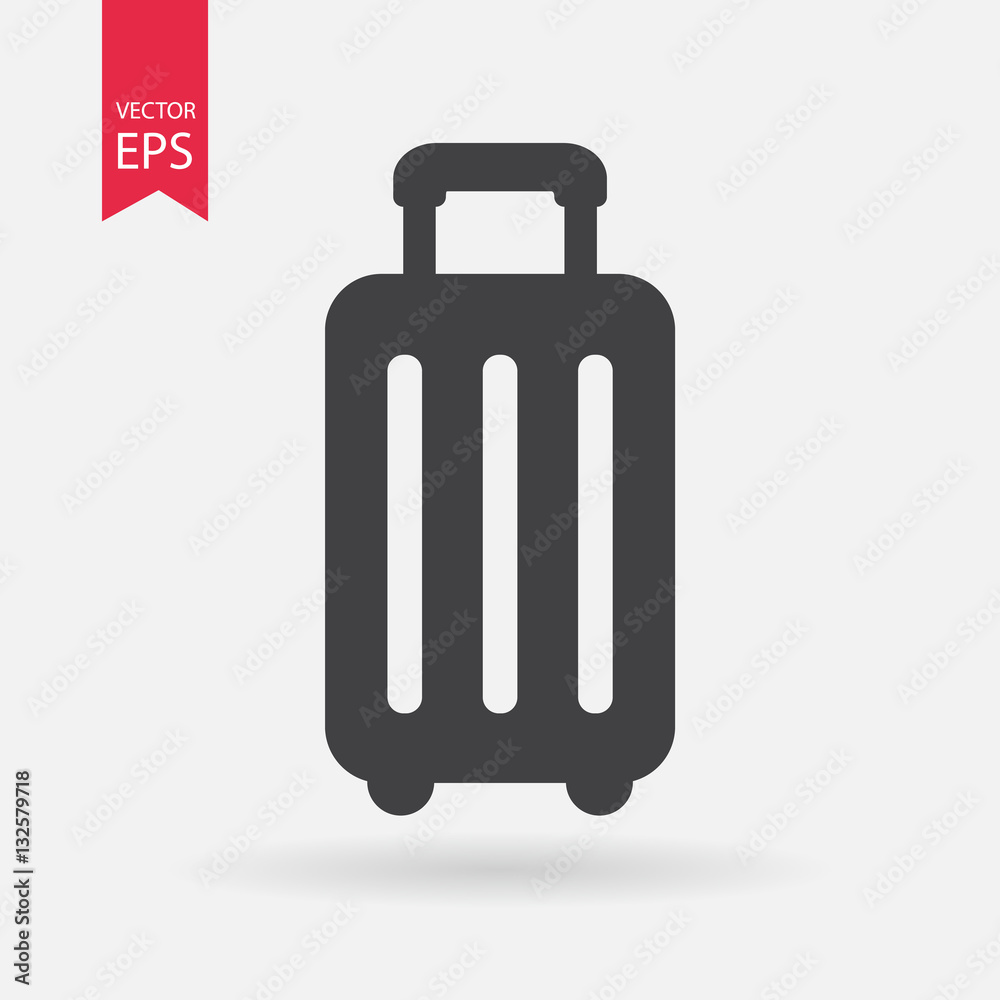 Travel bag airport icon vector. Baggage, luggage, suitcase sign ...
