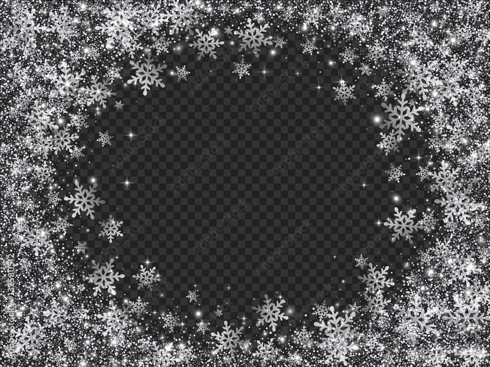 Glittering Snow Blizzard Effect on Transparent Background. Vector ...