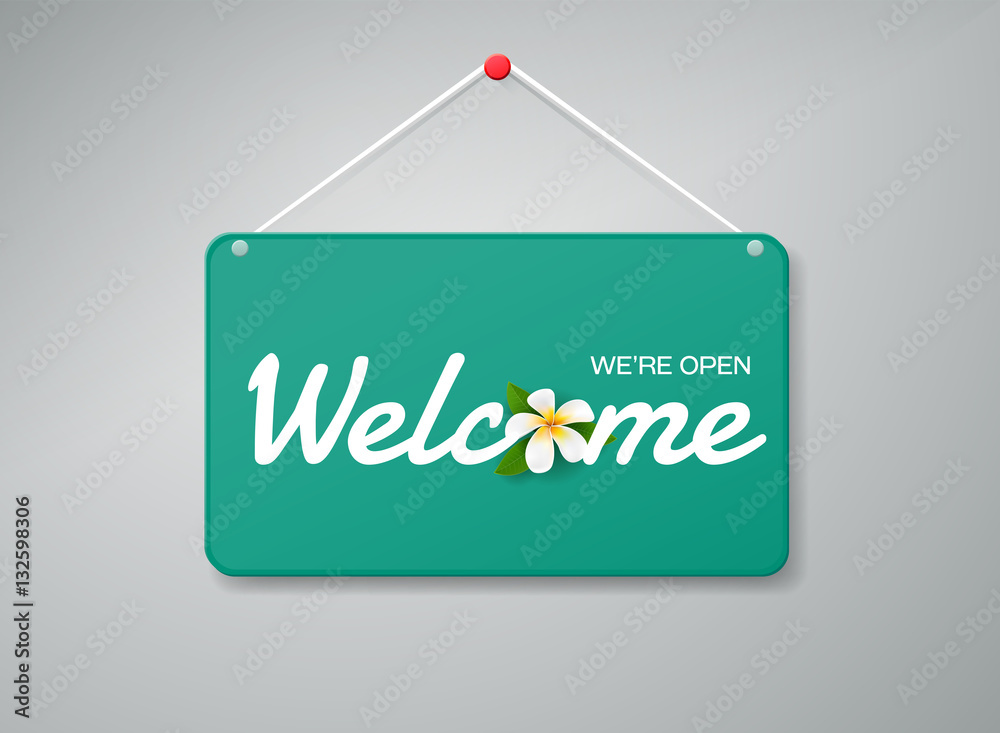 welcome sign vector Stock Vector | Adobe Stock