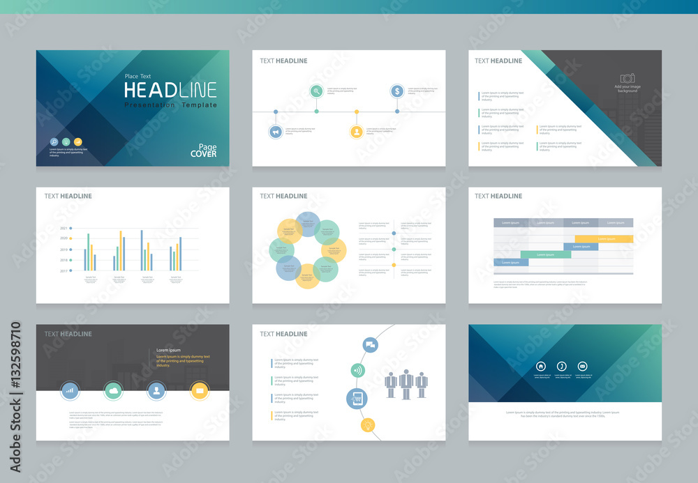 Page layout design template for presentation and brochure , Annual ...