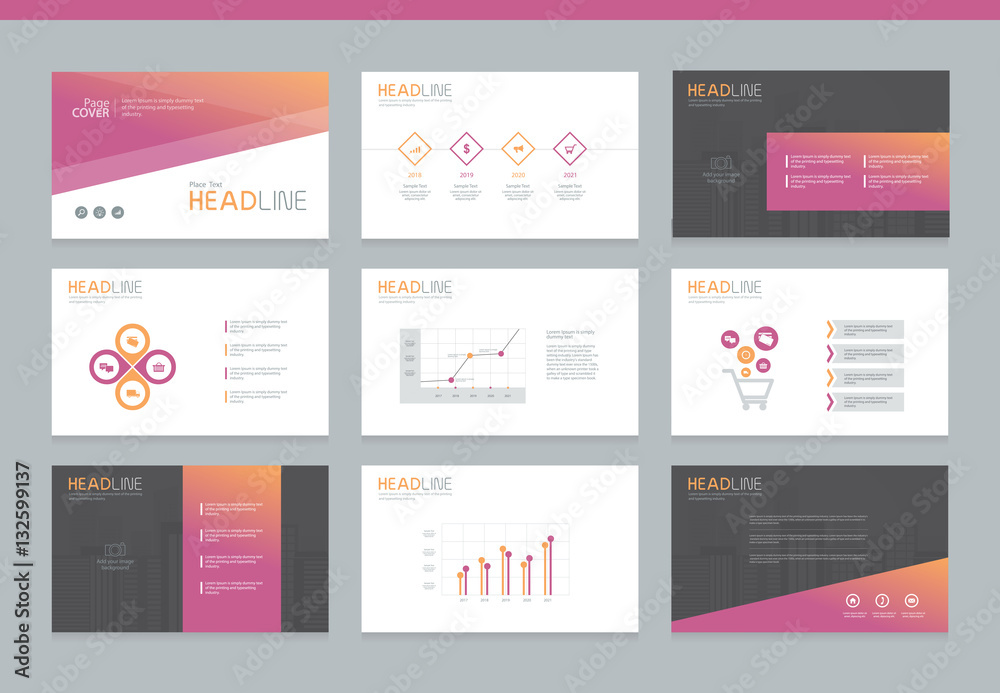 Page layout design template for presentation and brochure , Annual ...