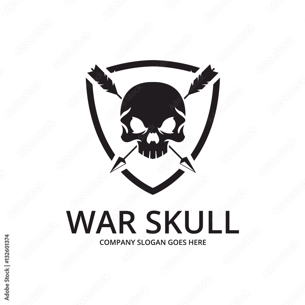 Skull logo. War skull logotype Stock Vector | Adobe Stock