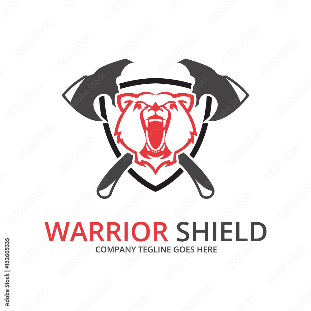Bear shield logo. Warrior logo Stock Vector | Adobe Stock