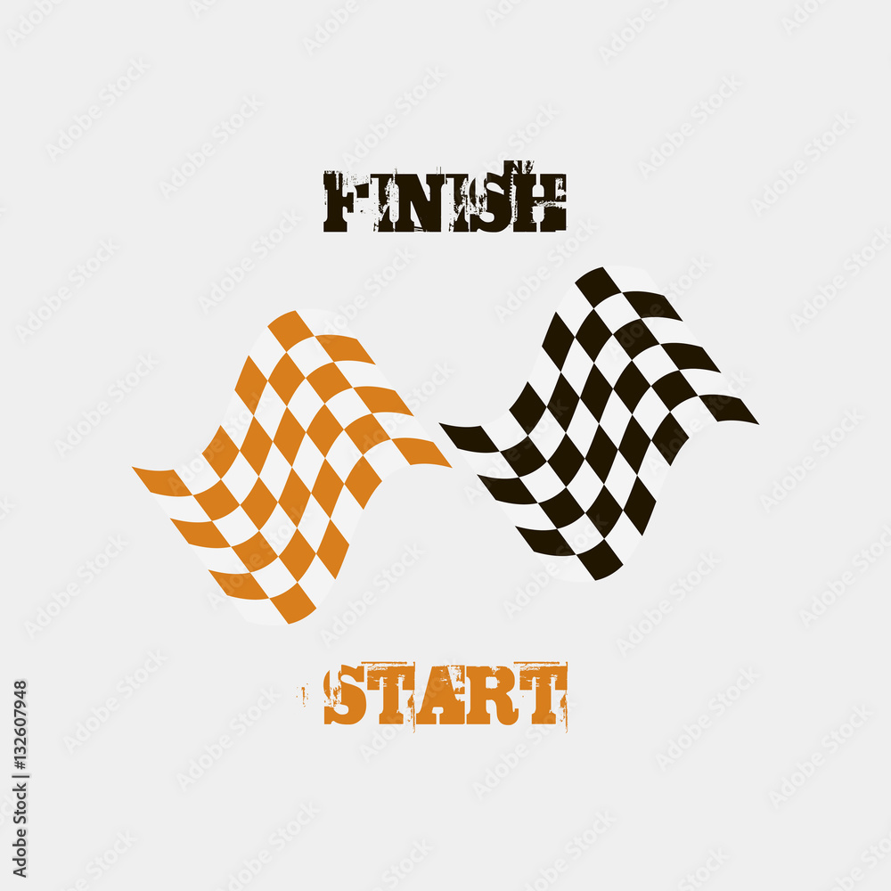 start, finish, flags Stock Vector | Adobe Stock