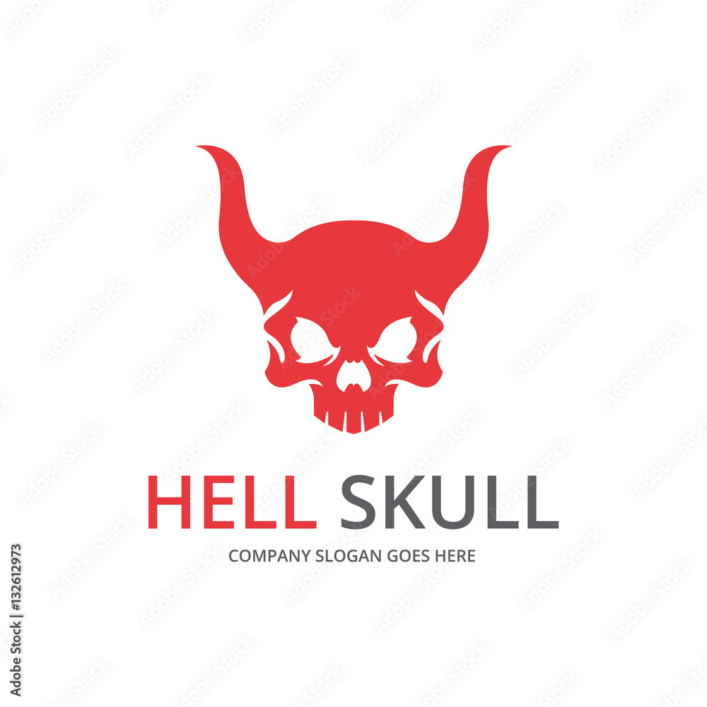 Hell skull. Skull logo Stock Vector | Adobe Stock