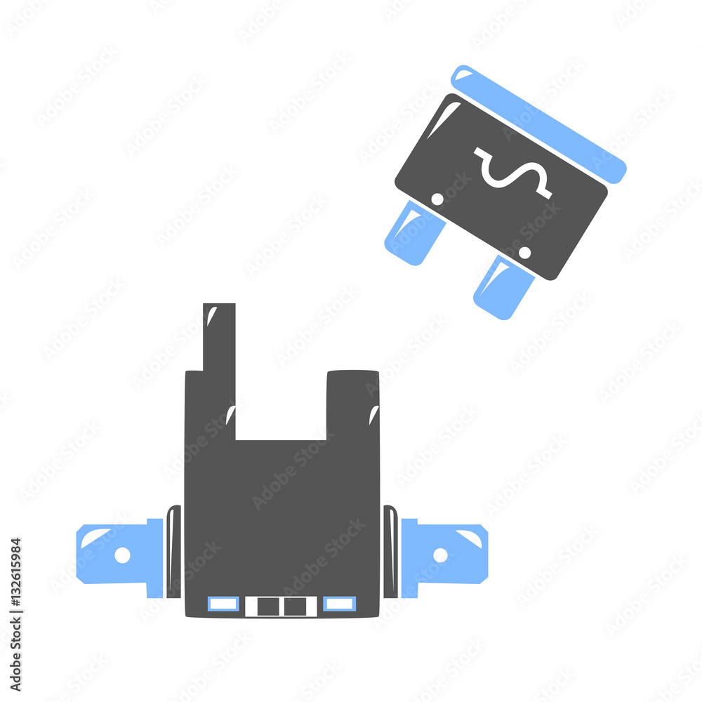 Car fuse auto - vector isolated white background Stock Vector | Adobe Stock