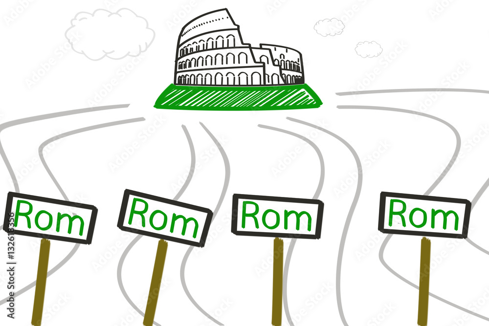 Strichzeichnung viele Wege führen nach Rom Stock Vector | Adobe Stock Strichzeichnung viele Wege führen nach Rom Stock Vector | Adobe Stock