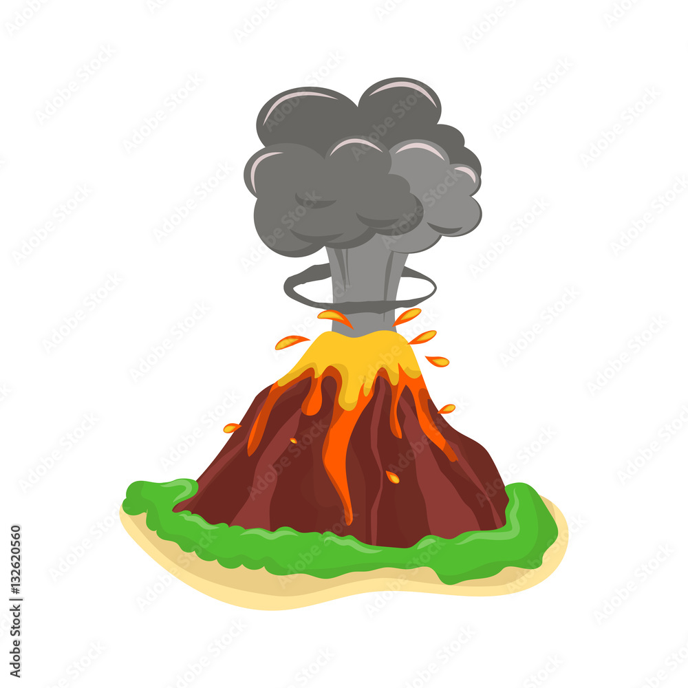 Volcano set vector illustration. Stock-Vektorgrafik | Adobe Stock