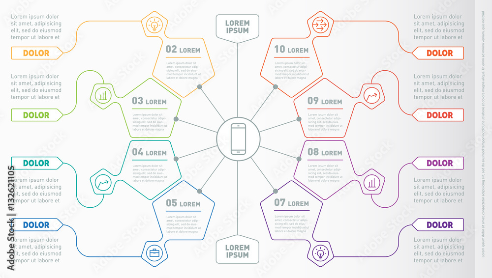 Part of the report with icons set. Vector infographic of technol Stock ...