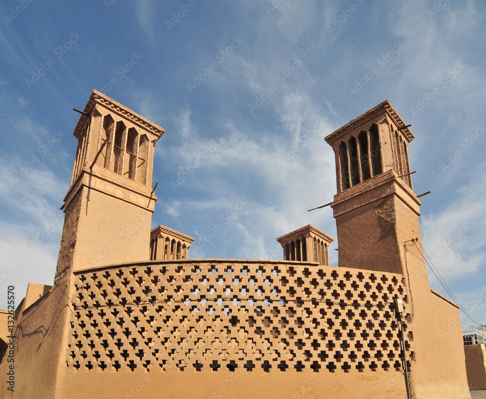 Poster A windtower (wind catcher) - a traditional Persian architectural ...