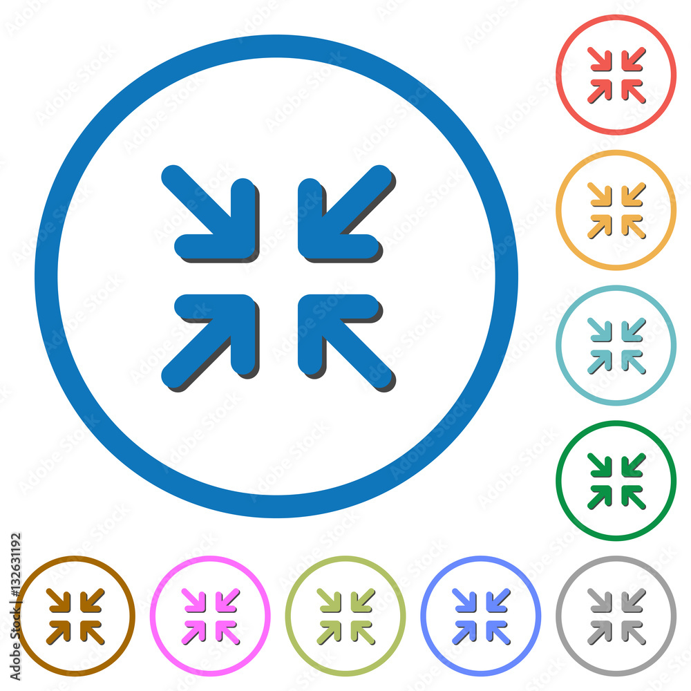 Minimize arrows icons with shadows and outlines Stock Vector | Adobe Stock
