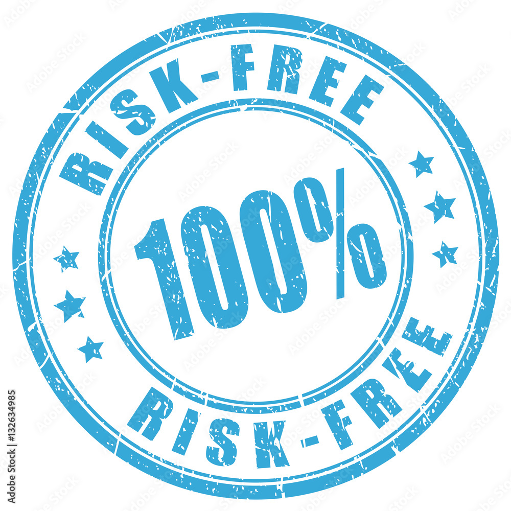 Risk free 100 percent guarantee stamp vector de Stock | Adobe Stock