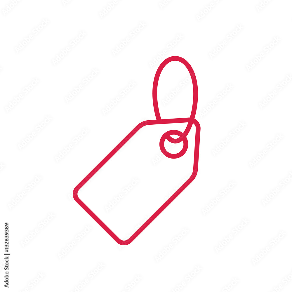 price tag sale sign label line red icon on white background Stock ...