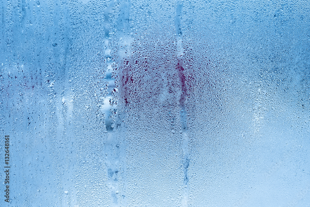 Window glass with condensation, strong, high humidity in the roo Stock ...