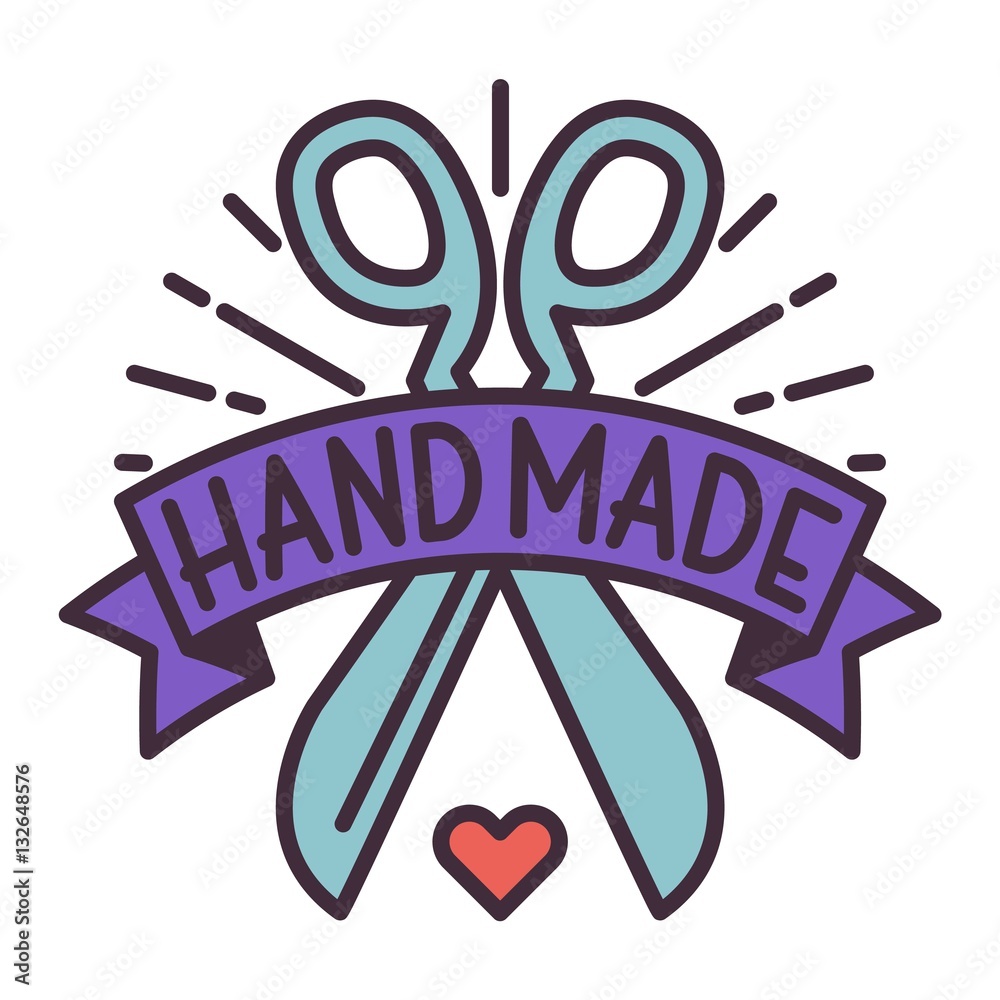 Handmade needlework badge logo vector Stock Vector | Adobe Stock