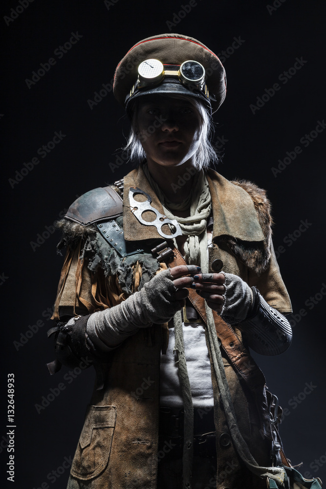 Nuclear post apocalypse life after doomsday concept. Face of grimy ...