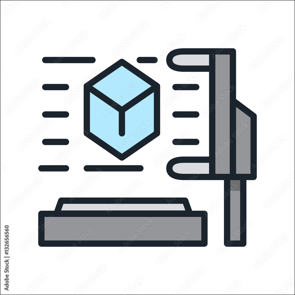 3d scanner icon color Stock Vector | Adobe Stock