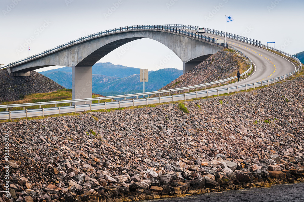 Storseisundet bridge, the main attraction of the Atlantic road. Norway ...