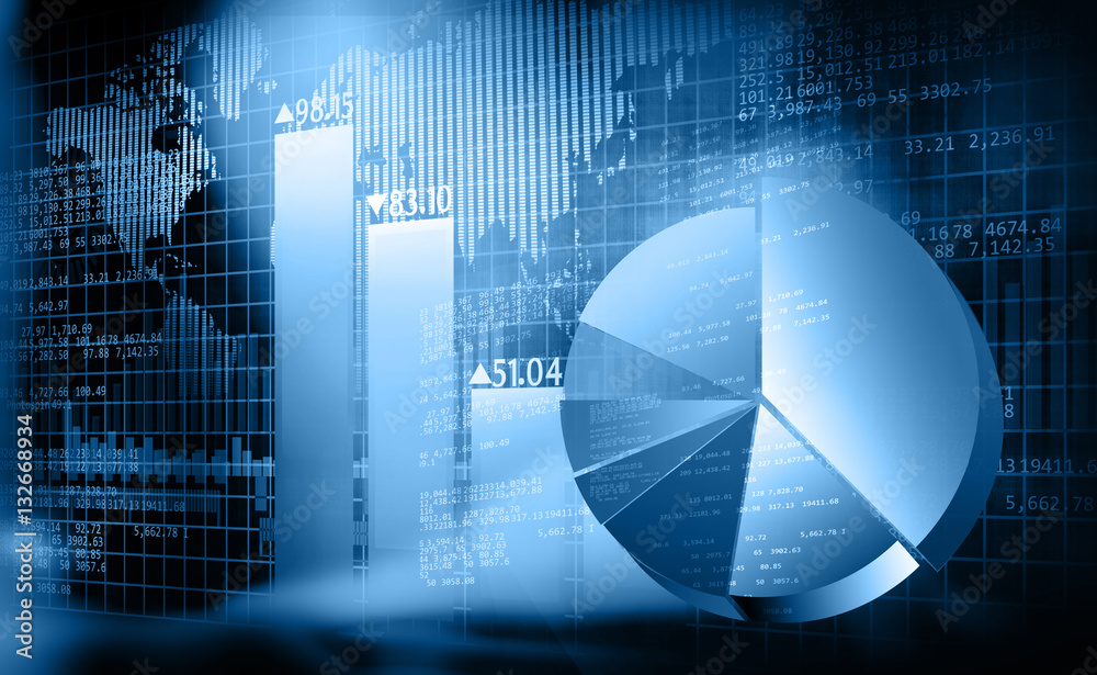 Stock market and financial data chart. Digital marking concept. 3d ...