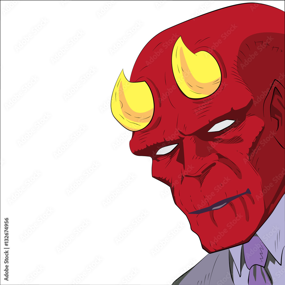 Vector comic book style devil wearing suit and tie Stock Vector | Adobe ...