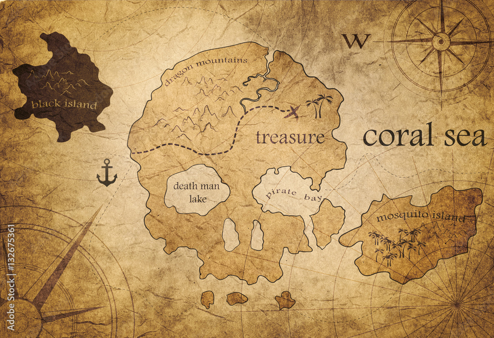 treasure map Stock Illustration | Adobe Stock